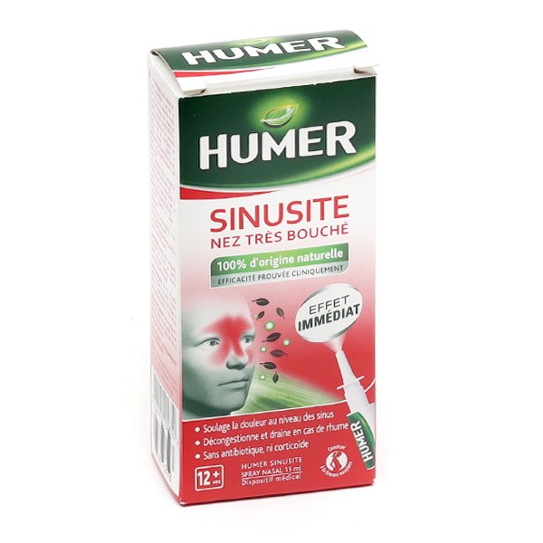 Humer Sinusite spray nasal nez très bouché : soulage et décongestionne