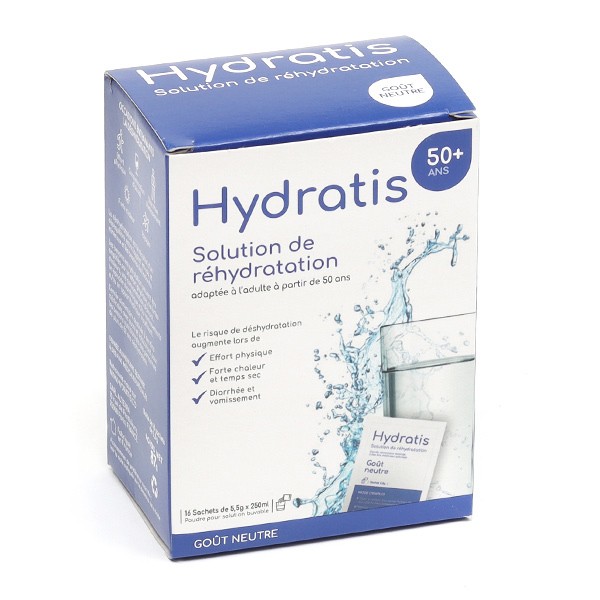 Hydratis solution pour la réhydratation 50 ans et plus - Chaleur, sport