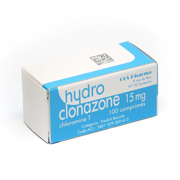 Hydroclonazone 15 mg comprimés - Désinfection eau de boisson