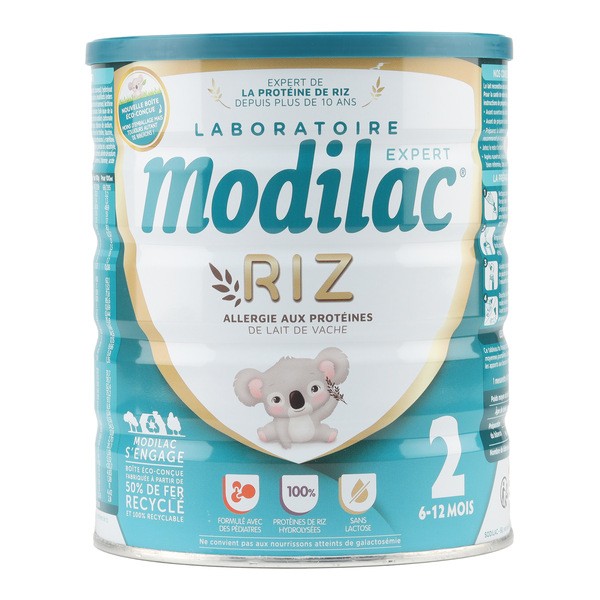 Modilac Riz 2 lait 2ème âge - Bébé APLV - Dès 6 mois