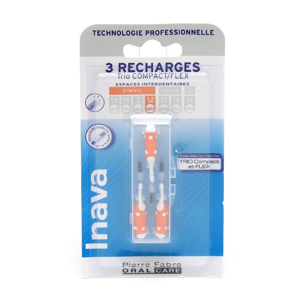 Inava Brossettes Interdentaires Trio Compact recharges - Hygiène dents