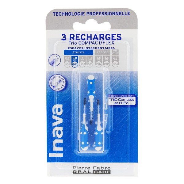 Inava Brossettes Interdentaires Trio Compact recharges - Hygiène dents