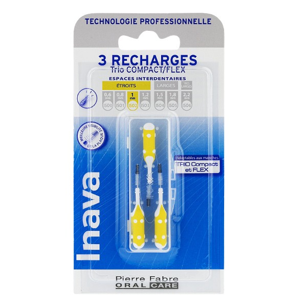 Inava Brossettes Interdentaires Trio Compact recharges - Hygiène dents