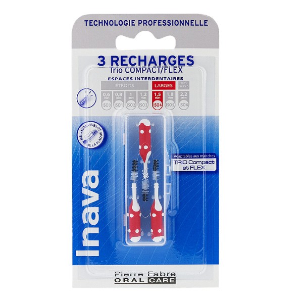 Inava Brossettes Interdentaires Trio Compact recharges - Hygiène dents