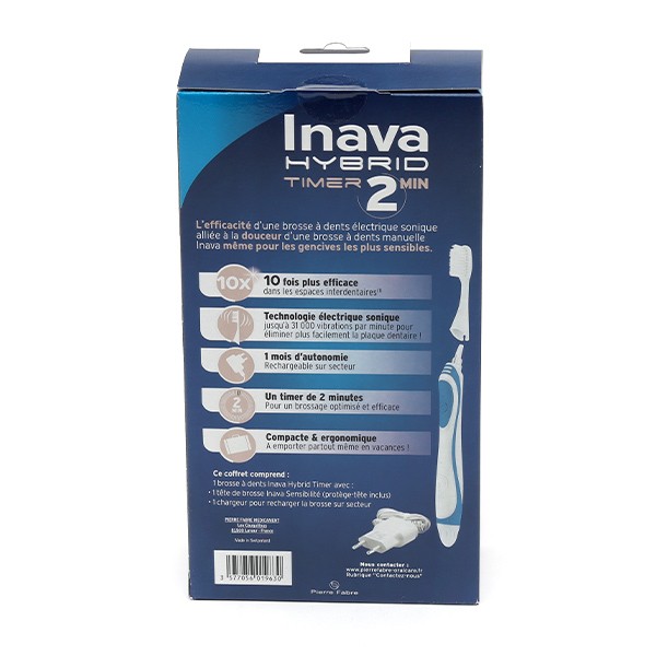 Inava Hybrid Timer brosse à dents électrique 2 en 1 - Plaque dentaire