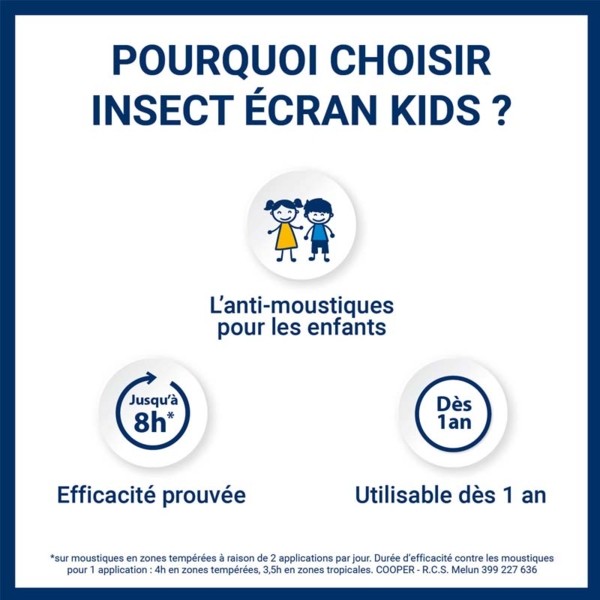 Spray Anti moustique Insect Ecran Kids - Dès 1 an - 8 h de protection