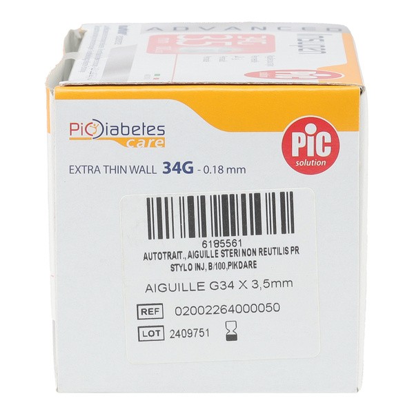 Insupen Advanced aiguille pour stylo à insuline 34G - 3,5 mm - Indolores