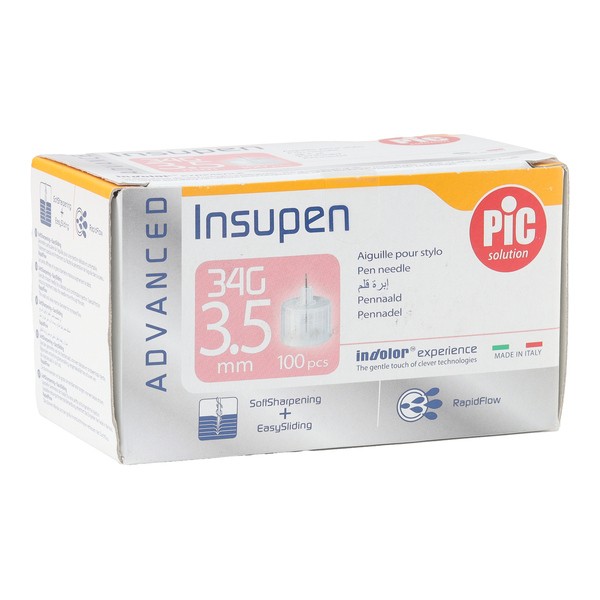 Insupen Advanced aiguille pour stylo à insuline 34G - 3,5 mm - Indolores