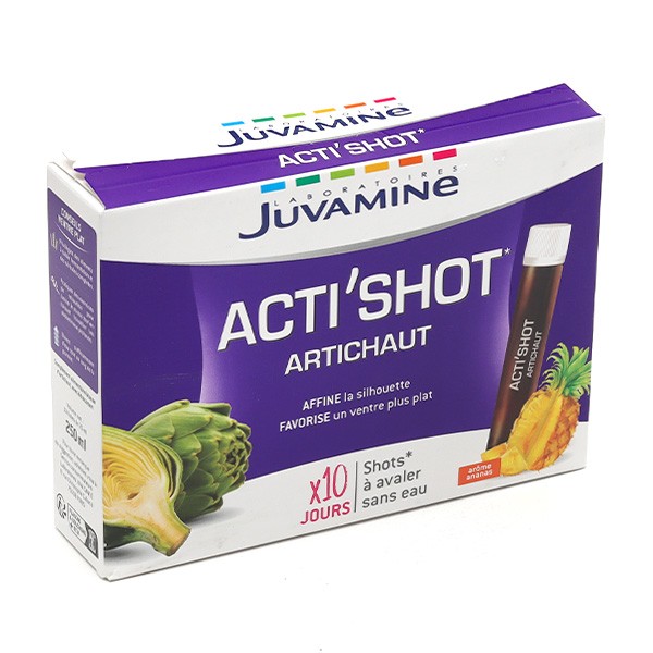 Juvamine Acti Shot Artichaut unidoses à boire - Ventre plat, draineur