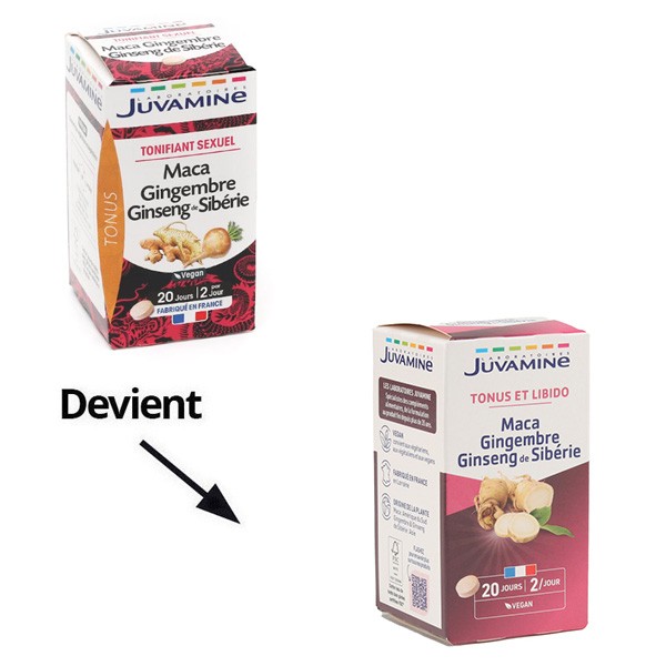 Juvamine Phyto Maca Ginseng Gingembre comprimés - Stimulant sexuel
