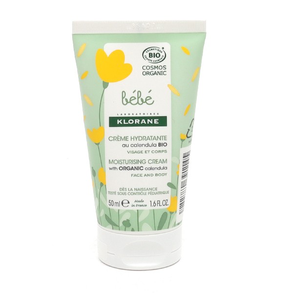Klorane bébé Crème hydratante bio au Calendula - Visage et corps