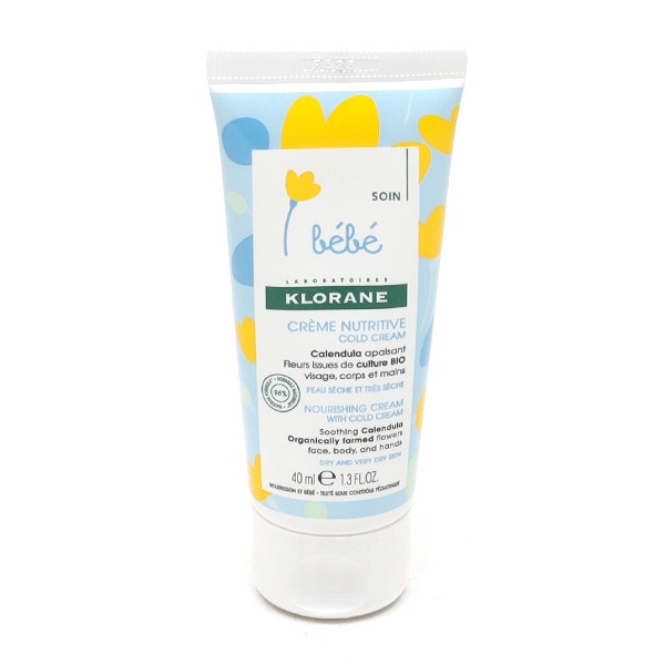 Klorane Crème nutritive Cold Cream - Peau sèche bébé, Visage et corps