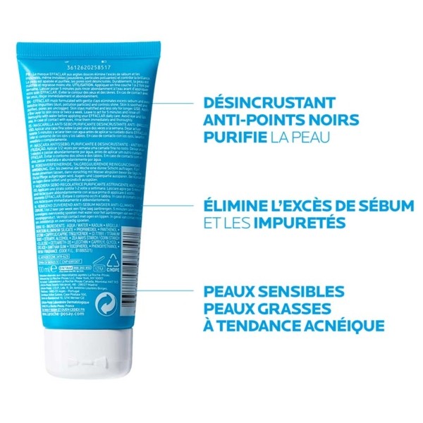 La Roche Posay Effaclar Masque sébo-régulateur - Purifiant peau grasse