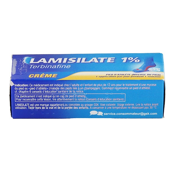 Lamisilate 1 % crème - Terbinafine - Mycose des pieds - Champignons