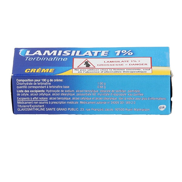 Lamisilate 1 % crème - Terbinafine - Mycose des pieds - Champignons