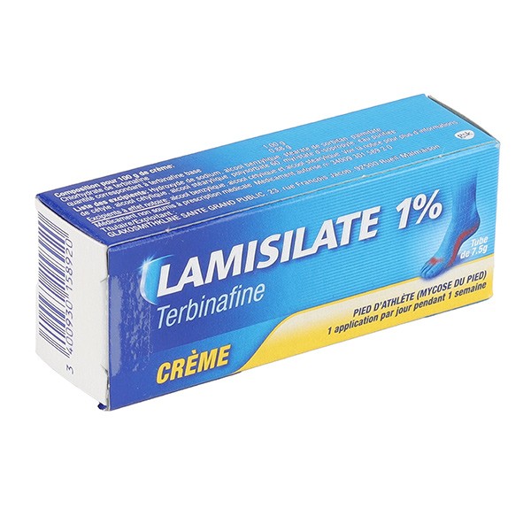 Lamisilate 1 % crème - Terbinafine - Mycose des pieds - Champignons