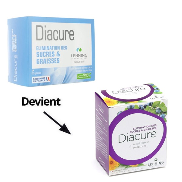 Lehning Diacure 60 gélules - Elimine les graisses et les sucres