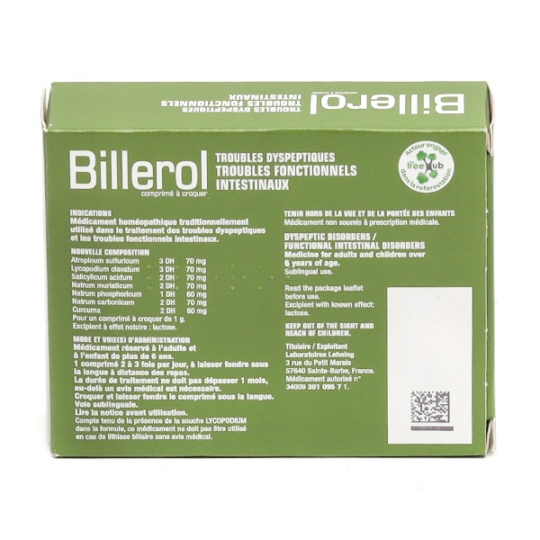 Billerol Lehning comprimés - Dyspepsie - Troubles fonctionnels intestinaux