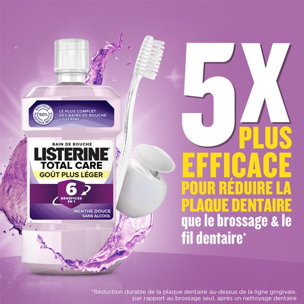 Listerine Total Care bain de bouche sans alcool Menthe douce