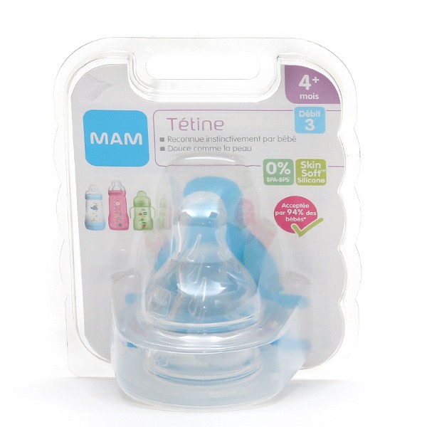MAM tétine anatomique plate col large - Skinsoft Sans bisphénol-A