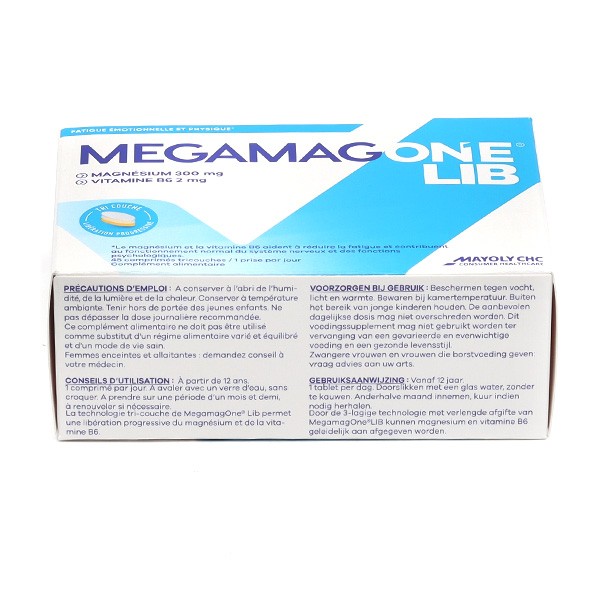 Megamag One Lib comprimés - Magnésium et vitamine B6 - Fatigue