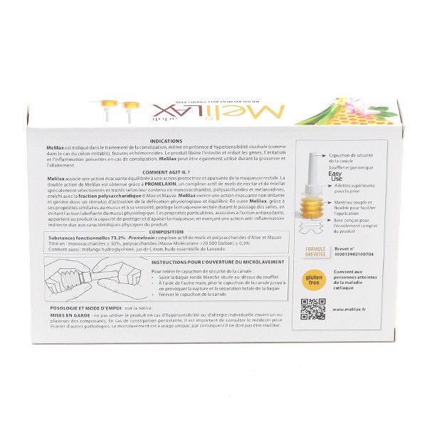 Aboca Melilax lavement au miel Adulte 6 canules - Constipation, transit