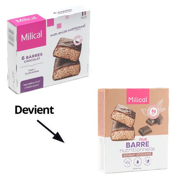 Milical Barres hyperprotéinées saveur chocolat - En-cas minceur