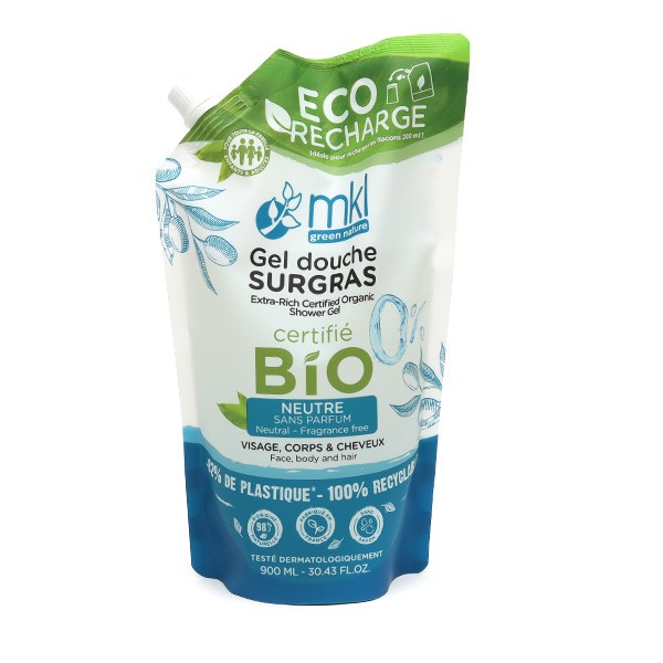 MKL Gel douche Surgras Neutre Bio - Visage Corps et Cheveux