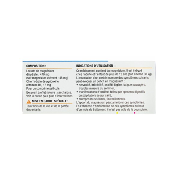Magnésium Vitamine B6 60 comprimés - Fatigue, crampes, nervosité