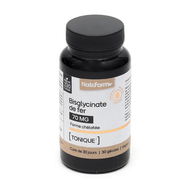 Bisglycinate de fer gélules Nat et Form - Tonique, fatigue, immunité
