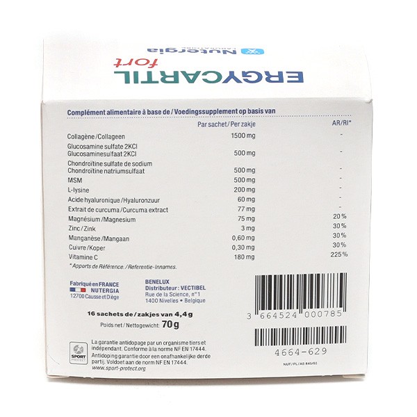 Nutergia Ergycartil Fort sachets pour confort articulaire - Curcuma