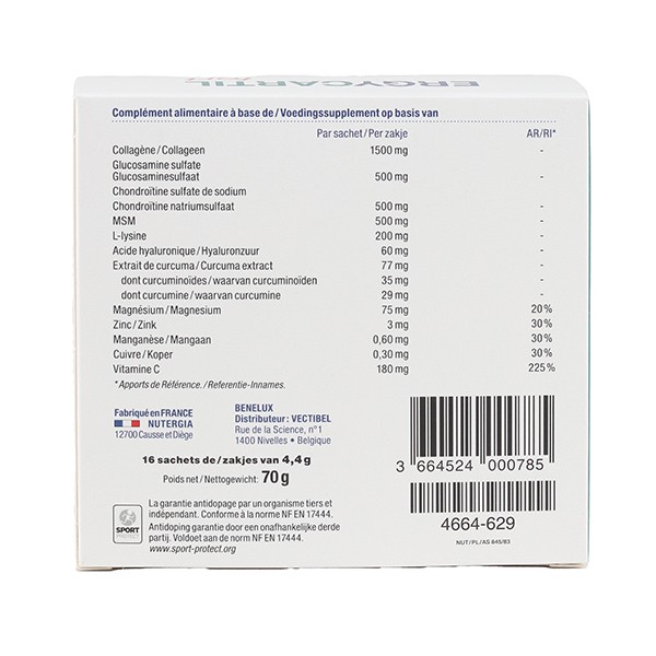 Nutergia Ergycartil Fort sachets pour confort articulaire - Curcuma