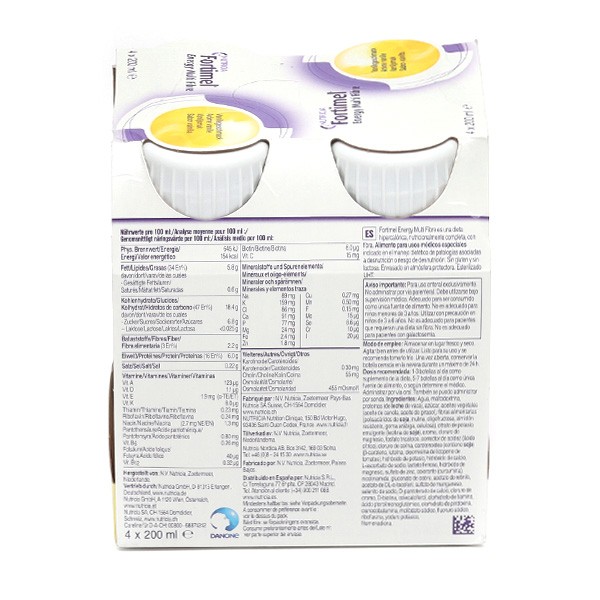 Nutricia Boisson hypercalorique Energy Multi Fibre Fortimel à la vanille