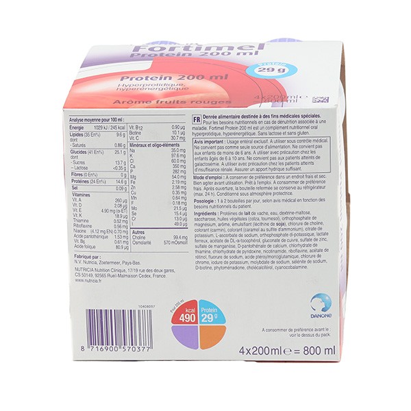 Nutricia Fortimel Protein Fruits Rouges - Boisson HP/HC - Dénutrition