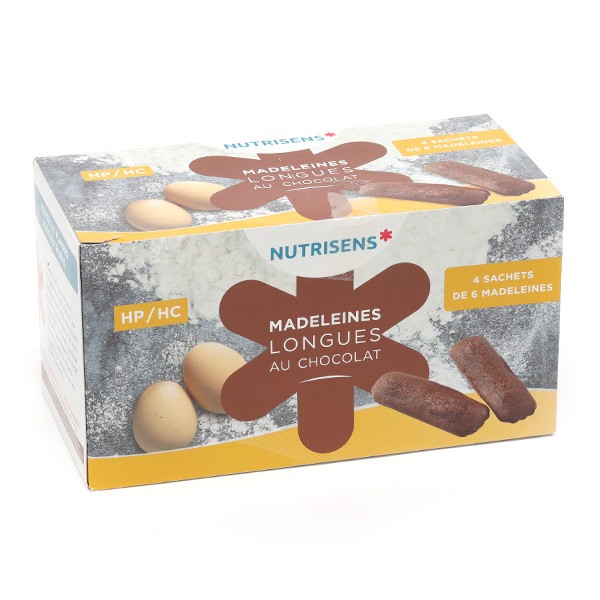 Nutrisens 4 sachets de 6 madeleines longues au chocolat HP/HC