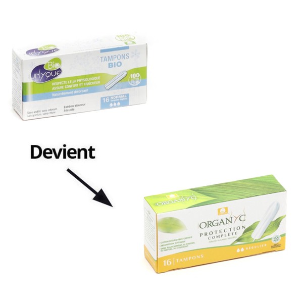 Tampons Bio Organyc Regulier sans applicateur - Protection hygiénique
