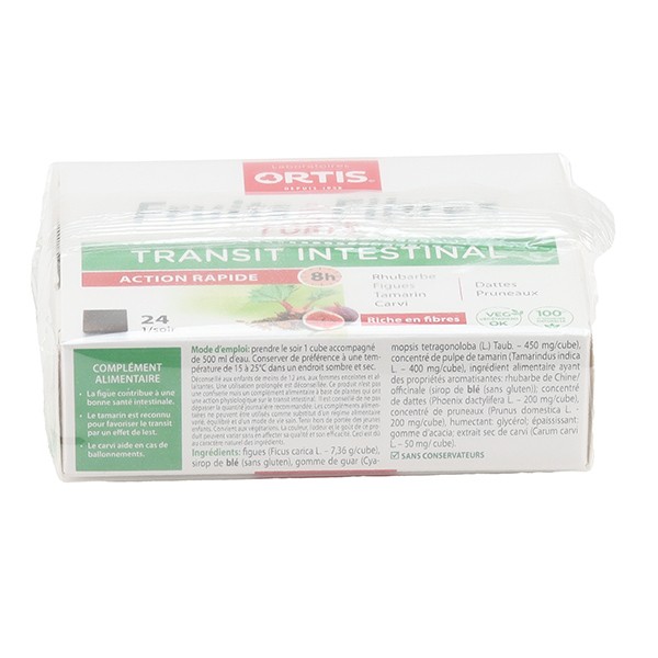 Ortis Fruits & Fibres Forte transit intestinal cubes - Constipation