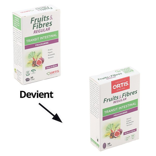 Ortis Fruits et Fibres Regular Transit intestinal comprimés - Digestion