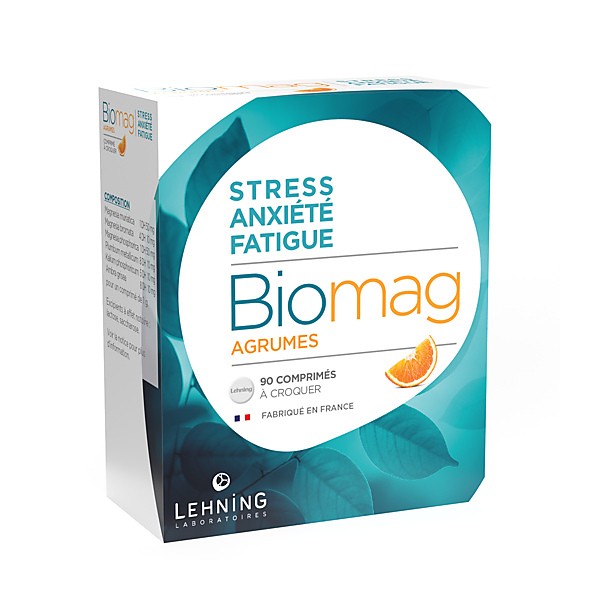 Biomag Agrumes Lehning - Magnésium à croquer - Stress, fatigue