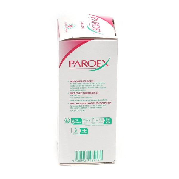 Paroex sans alcool bain de bouche antiseptique - Gingivite, aphtes, abcès