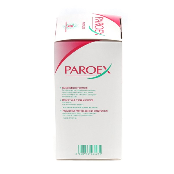 Paroex sans alcool bain de bouche antiseptique - Gingivite, aphtes, abcès