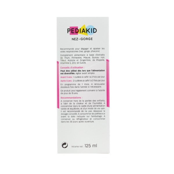 Pediakid nez-gorge sirop enfant - Rhume, angine, rhinopharyngite