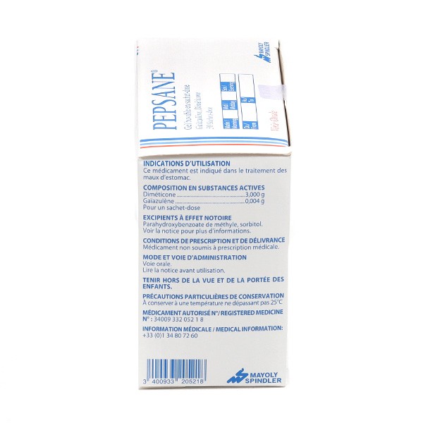 Pepsane gel buvable en sachet - Brûlures d'estomac - Pansement digestif
