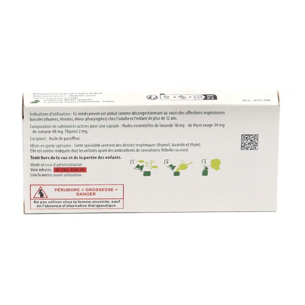 Perubore inhalation capsules - Médicament rhume, nez bouché