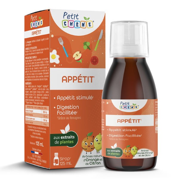 Petit Chêne sirop Appetit pour enfant - Complément alimentaire au fenugrec