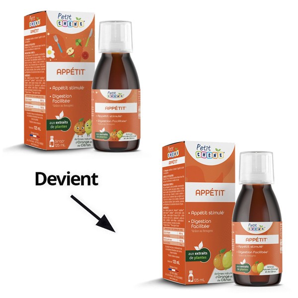 Petit Chêne sirop Appetit pour enfant - Complément alimentaire au fenugrec