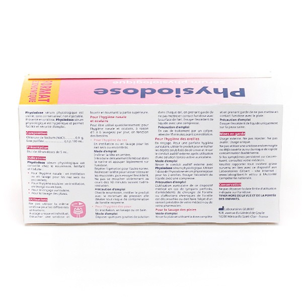 Gilbert Physiodose - Sérum physiologique - Nettoyage des yeux, du nez