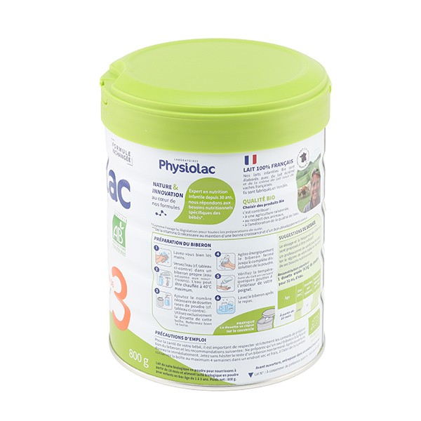 Physiolac Bio Lait de croissance 3e âge - Bébé de 10 mois à 3 ans