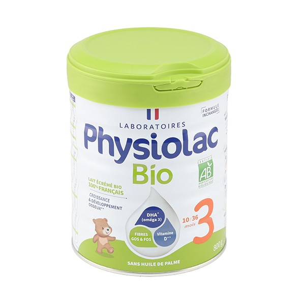 Physiolac Bio Lait de croissance 3e âge - Bébé de 10 mois à 3 ans