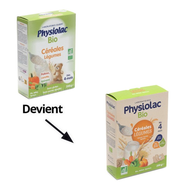 Physiolac Bio Céréales légumes - Diversification alimentaire bébé